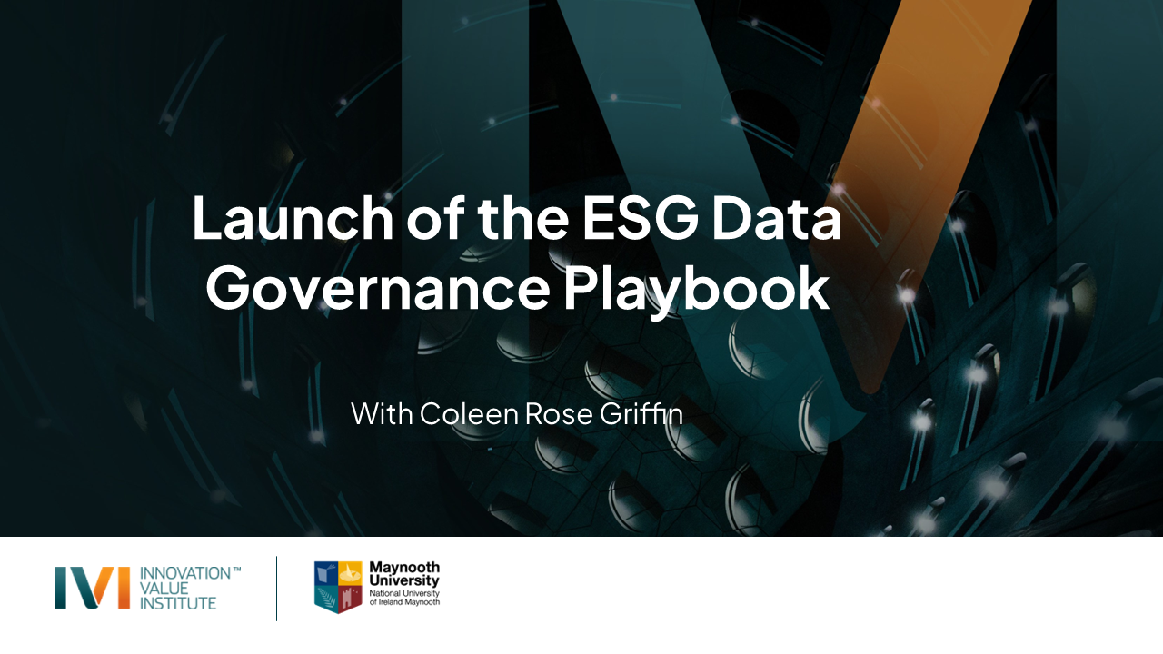 Launch of the ESG Data Governance Playbook - Innovation Value Institute